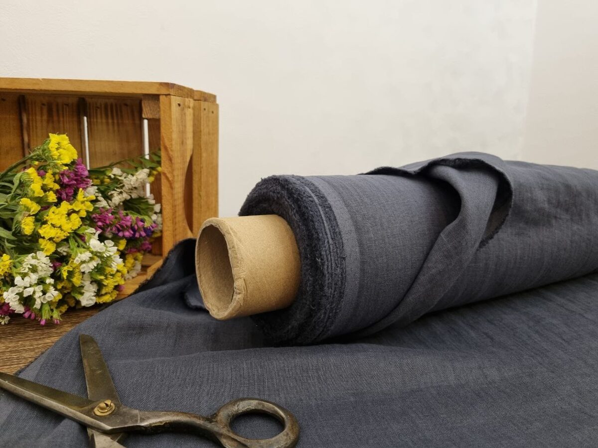 Grafīta pelēks 140 g/m² - Plāns mīkstināts lina audums - Veikals - Lina ...